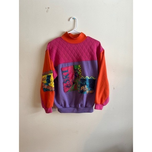 Sweaters | Vintage Gitano Ski Mt Tiki Color Block Graphic Pullover ...
